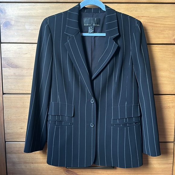 Yansi Fugel | Jackets & Coats | Yansi Fugel Black Pinstripe Pant Suit 2 ...